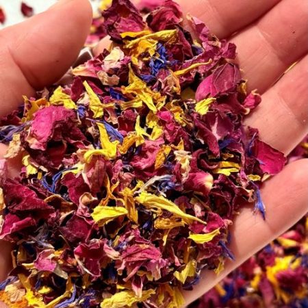 Edible Petals – Rainbow Blend of Natural Dried Red & Pink Rose, Yellow ...