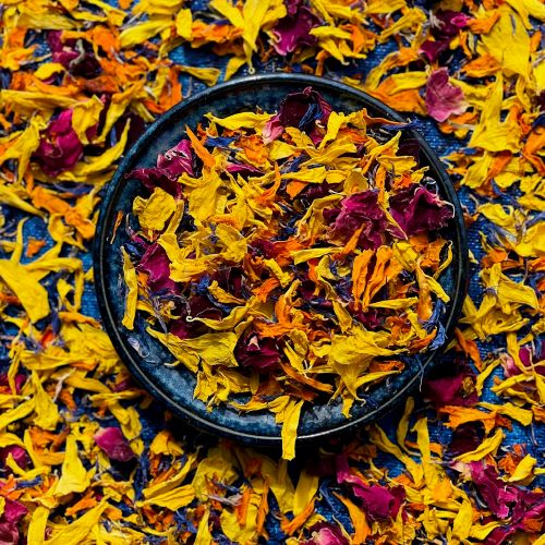 Edible ‘Sunshine’ Flower Petal Mix – Heat Dried – Food Grade